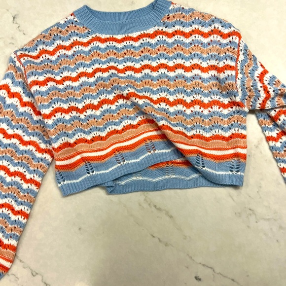 SHEIN | Sweaters | Crochet Multicolor Shein Cropped Sweater | Poshmark